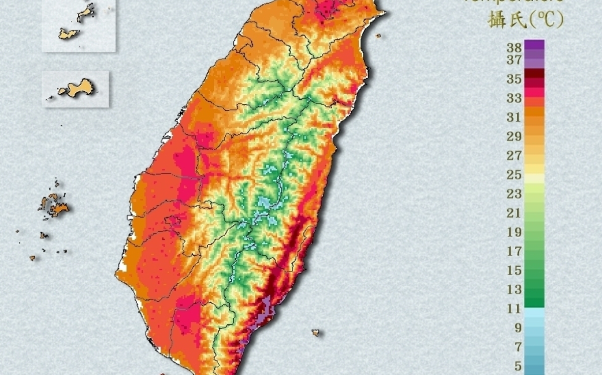 全台10大高溫出爐！台東太麻里38度焚風熱炸 氣象署：5縣市恐飆破36度 | 生活 | Newtalk新聞