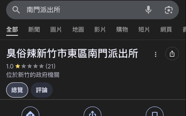 新竹派出所縱放鬧事男引眾怒！Google遭改名「臭俗辣」緊急關閉 | 社會 | Newtalk新聞